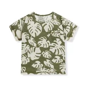 MILKBARN Slub Cotton Pocket Tee - Island Leaf Silhouette